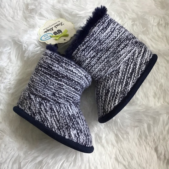 First Steps by Stepping Stones | Shoes | First Steps Blue Faux Fur ...